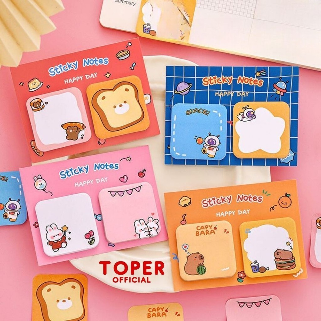 New!! Sticky Notes Contains 60 Sheets Of Cute Square Box Model Full ...