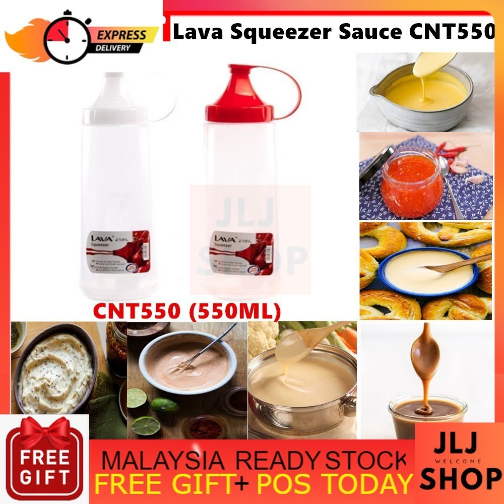 550ml LAVA Sauce Squeezer Plastic Sos Sauce Bottol bottle sauce chili ...