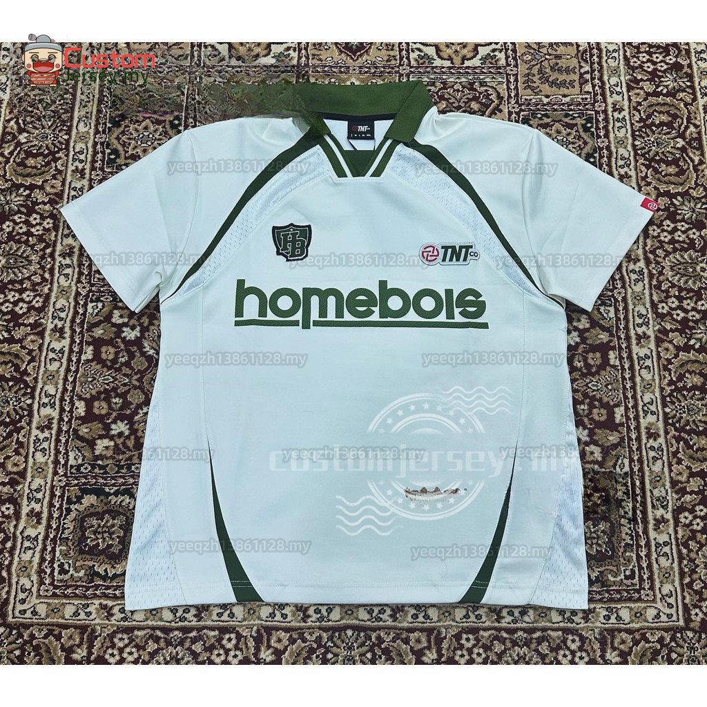 HOMEBOIS X TNTCO WHITE JERSEY Viral Tiktok 2024 Baju Kelas Jersi Retro ...