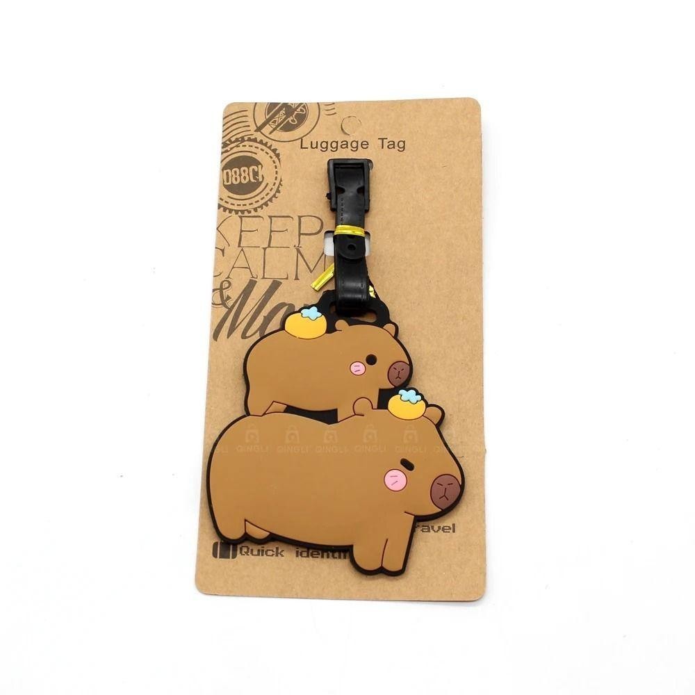 YISHENG Capibara Airplane Suitcase Tag, Address Label Baggage Name Tag ...