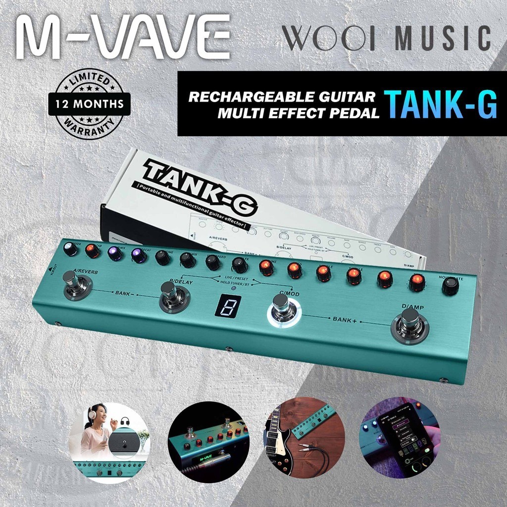 M-VAVE Tank-G Rechargeable Guitar Multi Effects Pedal | Shopee Malaysia