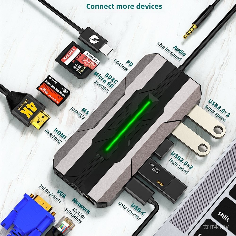 Type-c dok 13 dalam 1 dok pengembangan komputer riba telefon bimbit ...