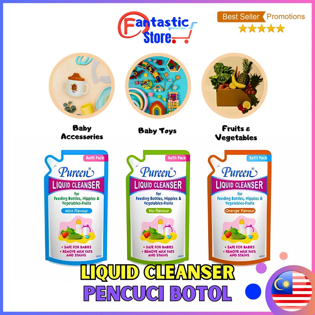 Plant Base Pureen Liquid Cleanser Refill Pencuci Botol Susu puting baby ...