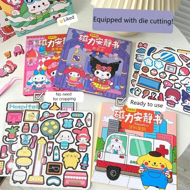 Sanrio Kuromi Melody DIY Magnetic Quiet Book Scene Series Girls Hand ...