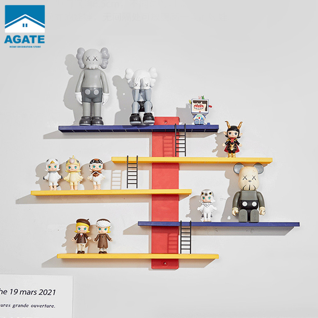 Model Shelf Wall-Mounted No Drilling Figure Display Rack DIY Wall ...