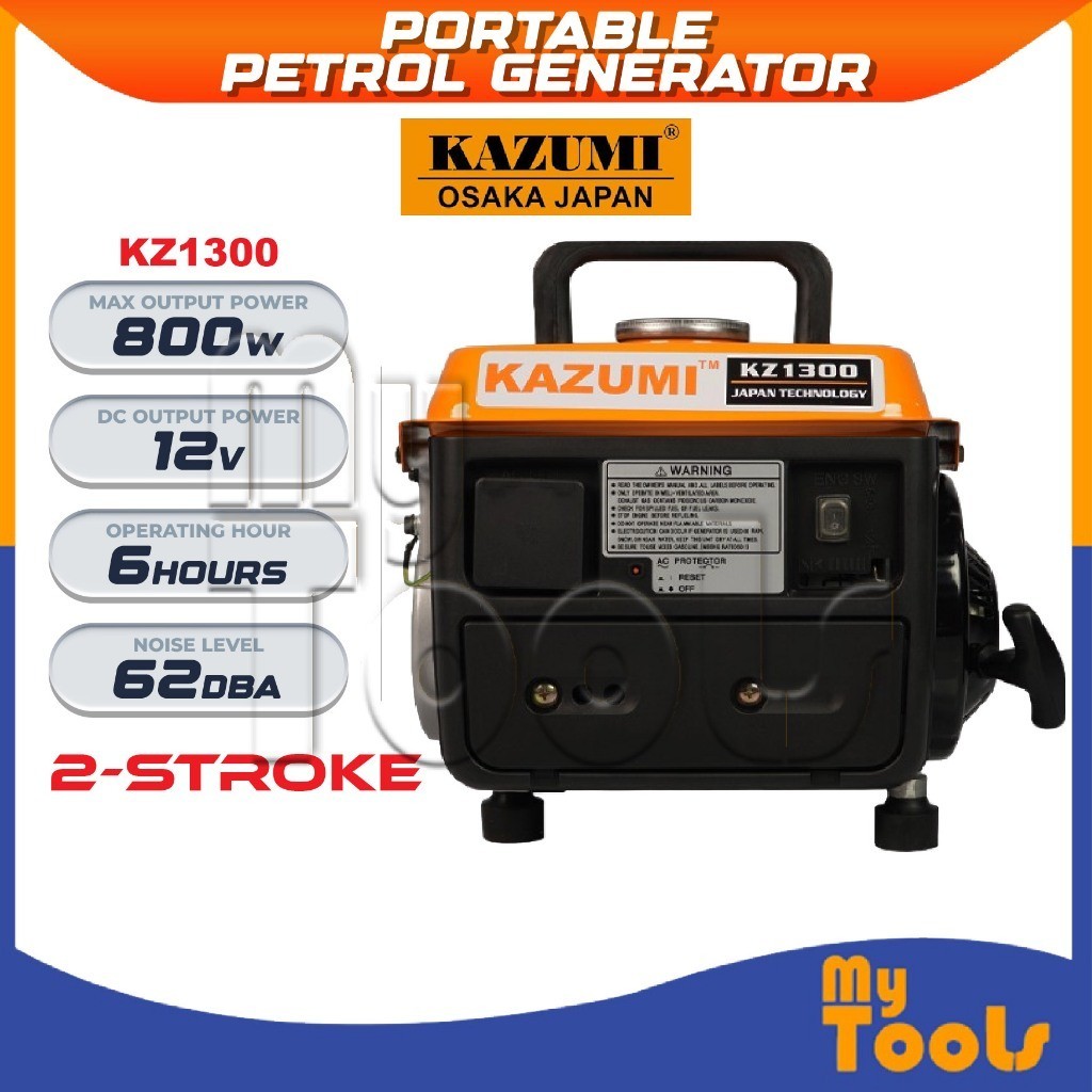 Mytools KAZUMI JAPAN KZ1300 Portable Petrol Generator (2-Stroke ...