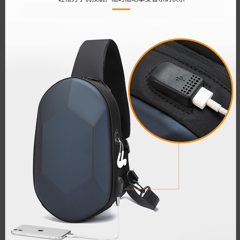 Beg lokomotif beg dada lelaki rentas sempadan Beg galas Mengecas USB ...