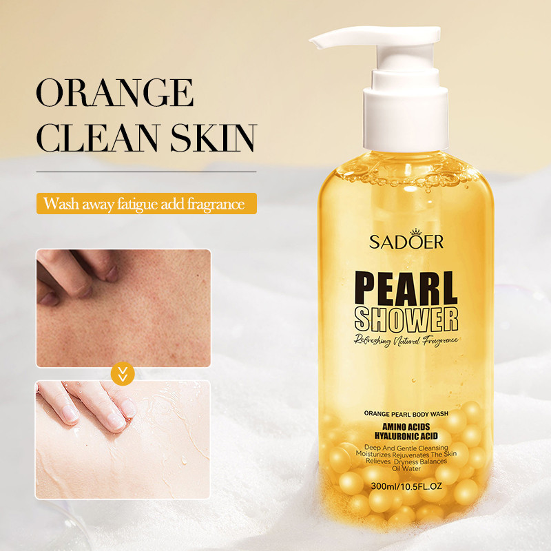 ROREC SADOER Orange Pearl Body Wash Amino Acid Hyaluronic Acid Deep Gentle Cleansing ...