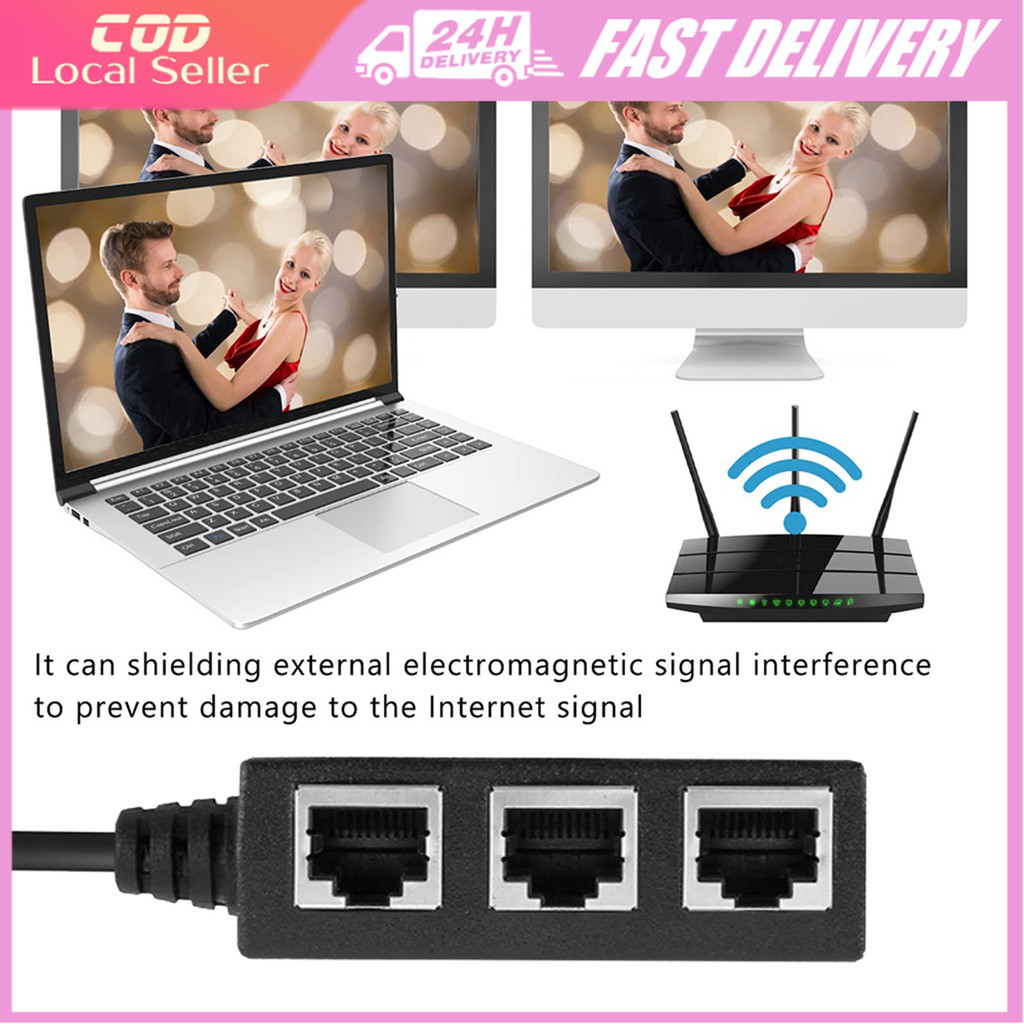 Ethernet RJ45 Splitter 1 Male to 2/3/4 Female Socket Port LAN Network ...