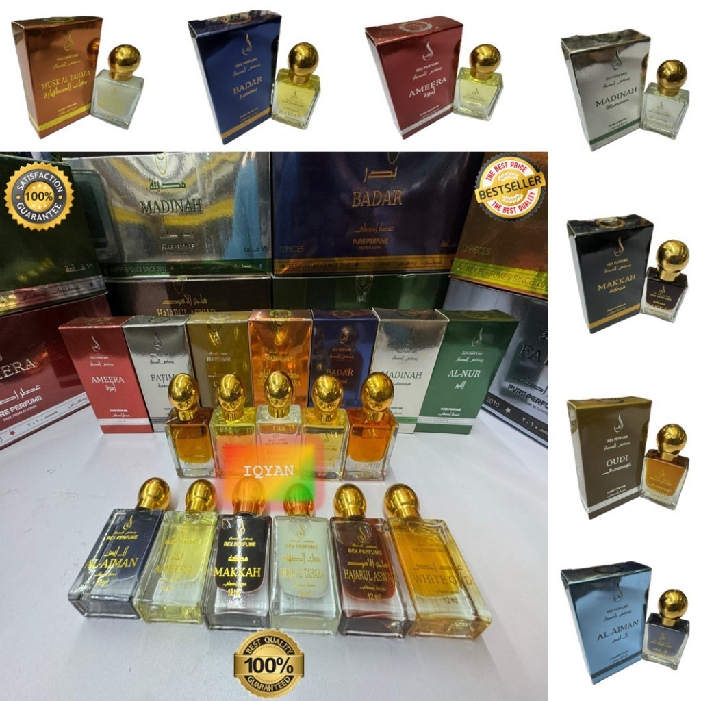 MINYAK ATTAR REX PERFUME 12 ML TANPA ALKOHOL ALCOHOL FREE ATAR OUD ...