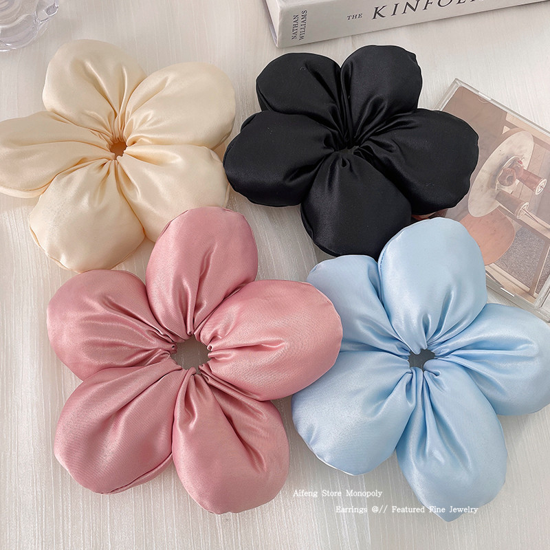 2024 New Sponge Flower Scrunchie Hair Band Women's Atmosphere Hair Rope ...