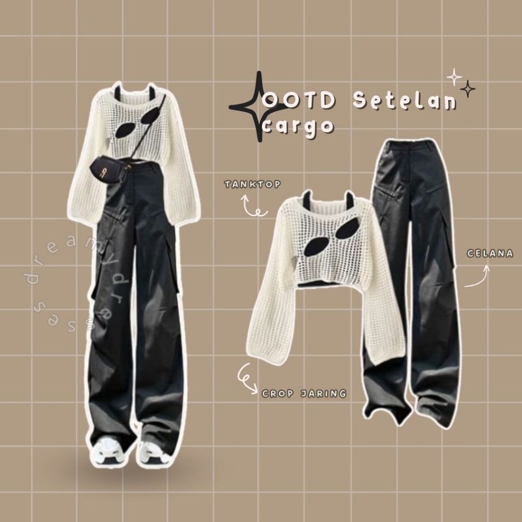 3in1 Set 67 - One Set Korean Style Suit for Korean Women Mesh Knit Vest ...