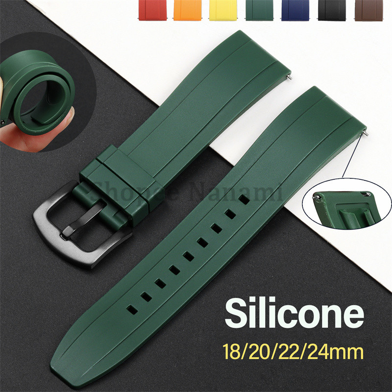 Soft Silicone Watch Strap 18mm 20mm 22mm 24mm Universal Quick Release ...