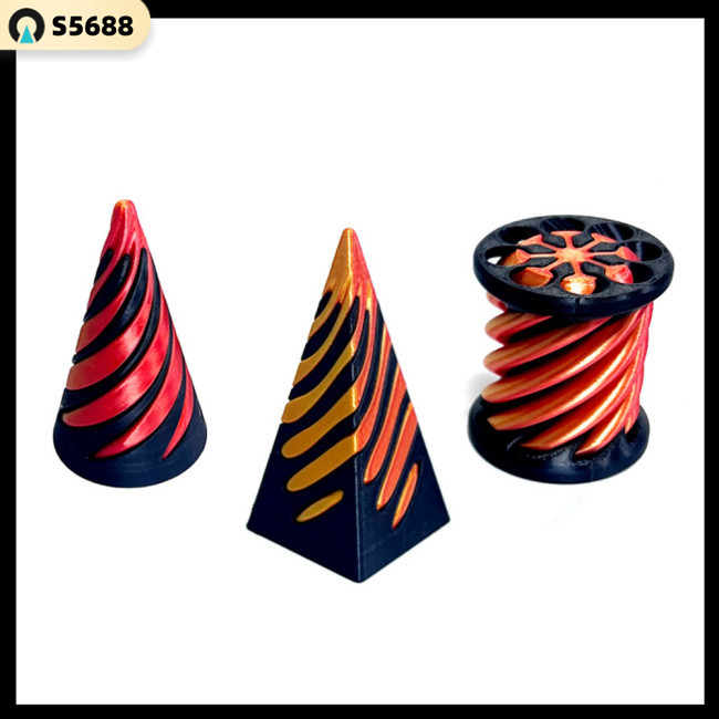 BN 3D Printed Spiral Cone Toy Impossible Pyramid Passthrough Sculpture ...