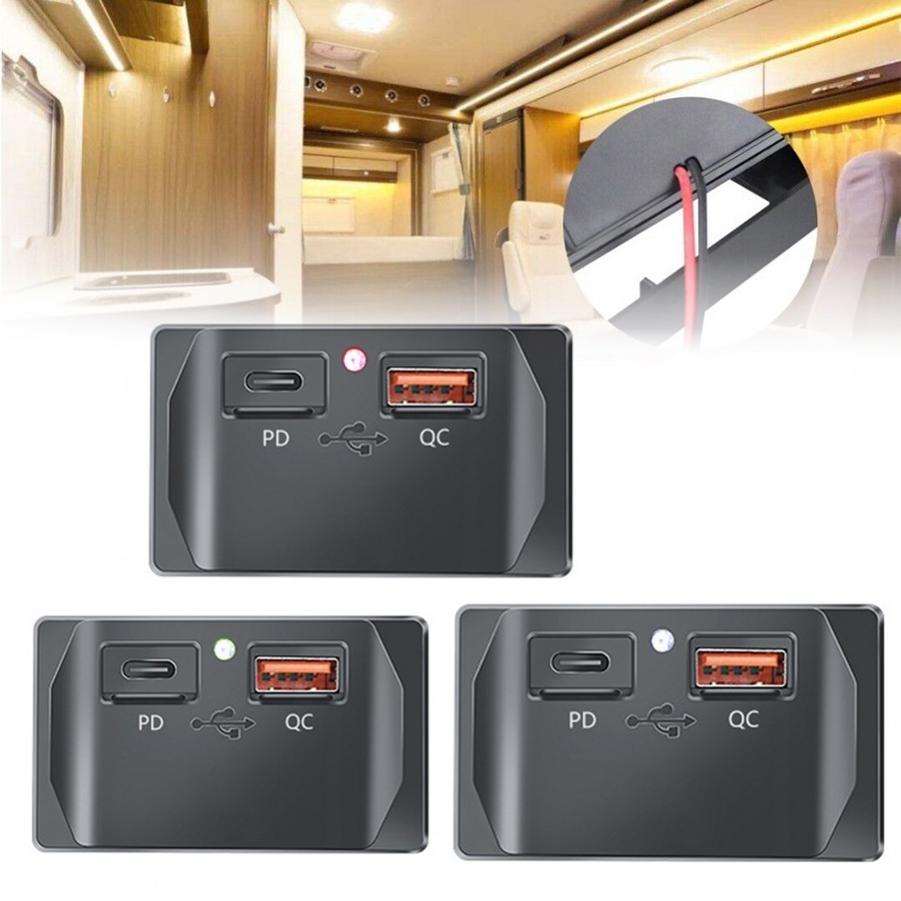 Car Charger Socket Car Bus Charger Socket Adapter Dual USB Ports USB ...
