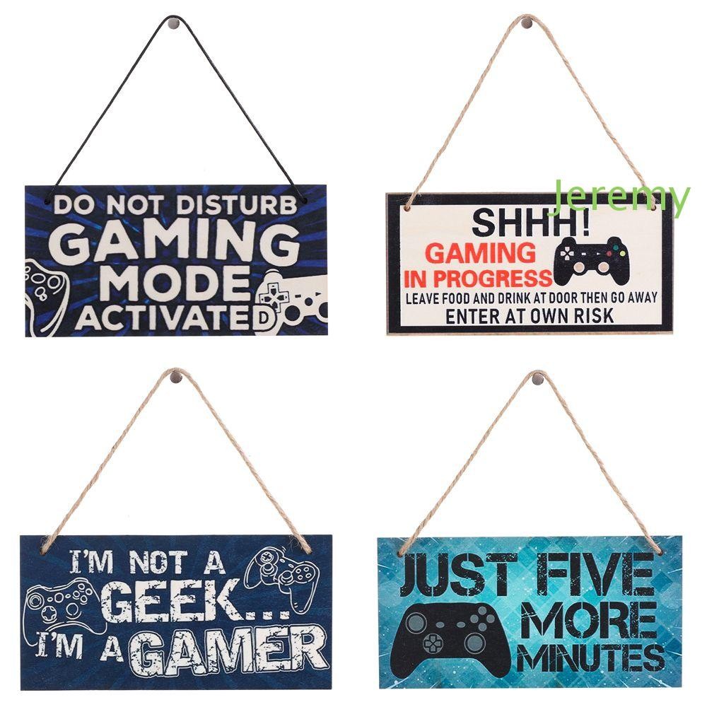 JEREMY1 Gaming Room Sign Hanging Wood Gamer Gifts Gaming Room Door At ...