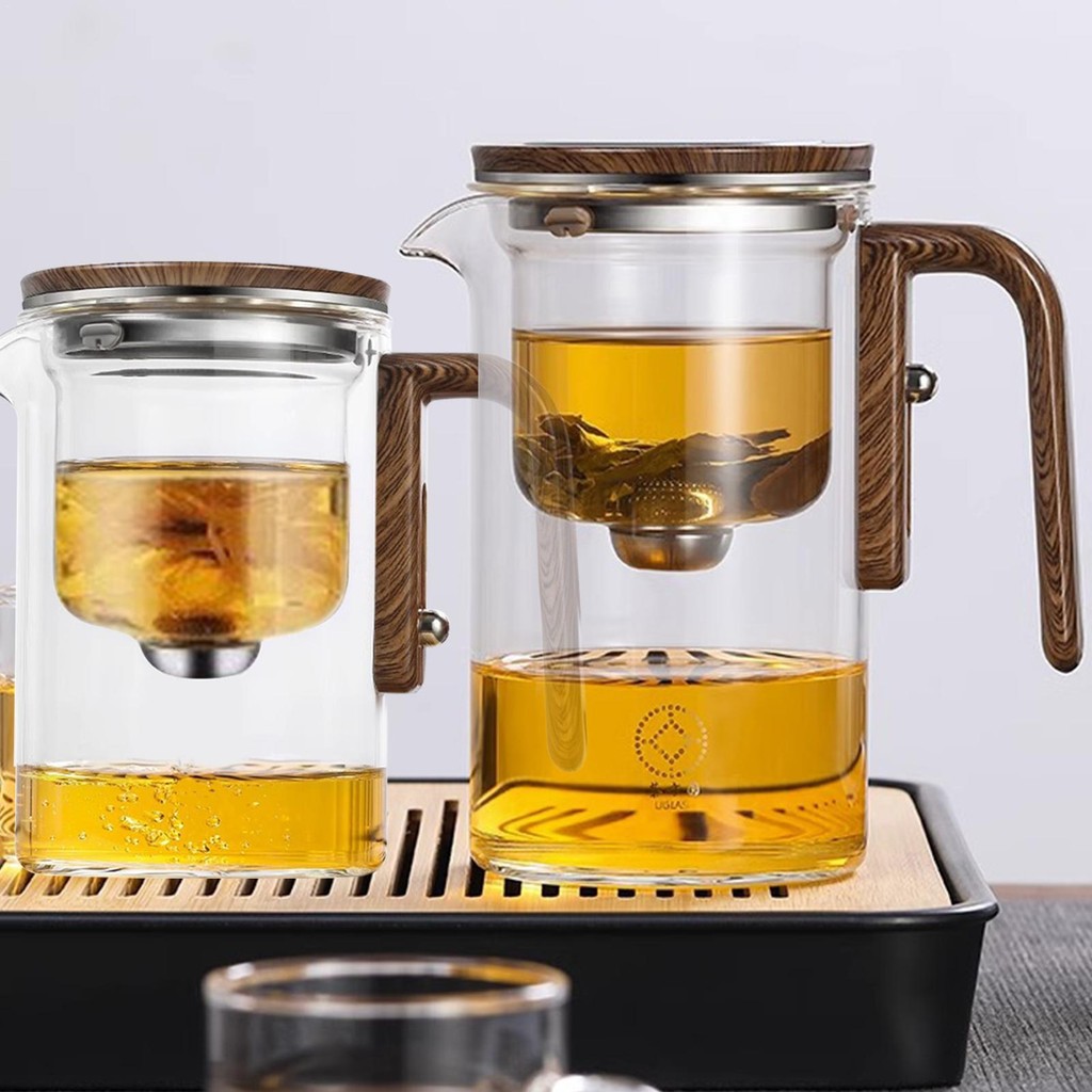 Tea Maker Heat Resistant Clear Water Separation Carafe Glass Tea Pot ...