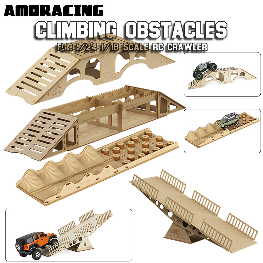 AMORACING Parts Wooden simulation off-road obstacles for 1/18 1/24 RC ...