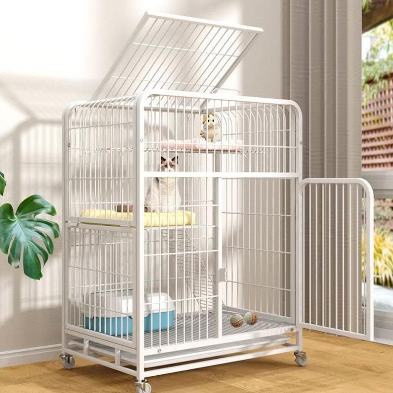 Cat cage villa super large free space home cat cage white three-layer ...