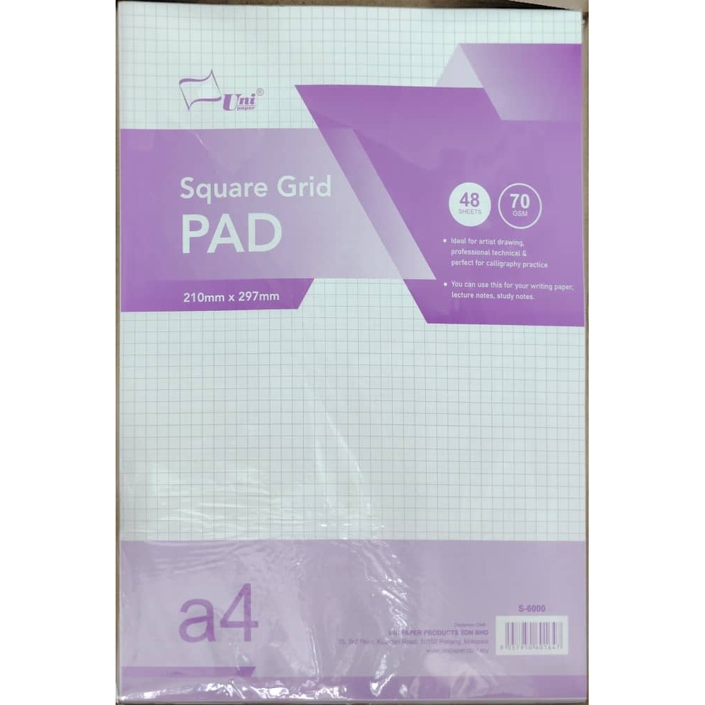 UNI PAPER A4 70GSM SQUARE GRID PAPER 48 SHEETS (S-6000) | Shopee Malaysia