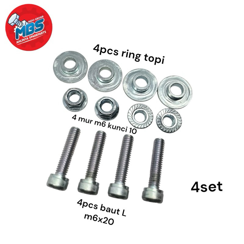 4 sets of bolt boss rings 10 L m6x20 nuts m6 bolt ring nuts set number ...