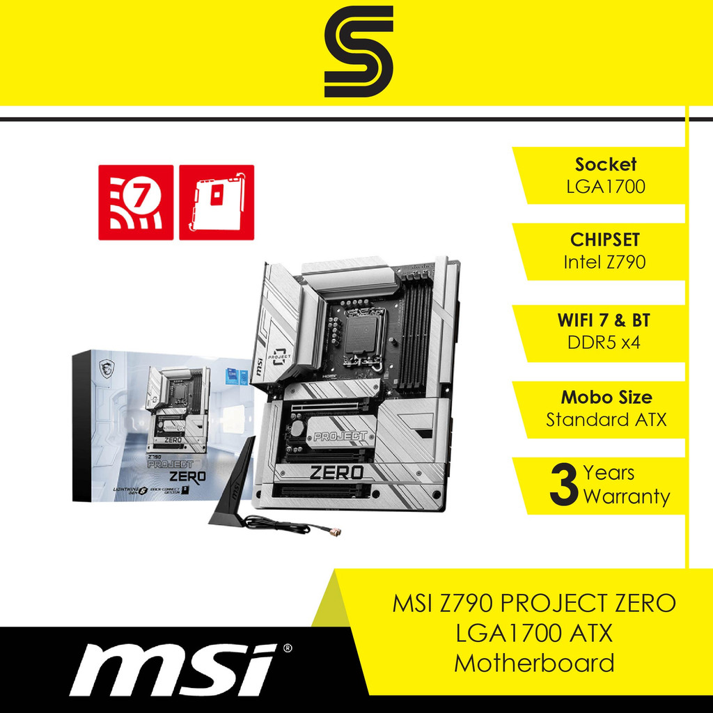 MSI Z790 PROJECT ZERO LGA1700 ATX Motherboard | Shopee Malaysia