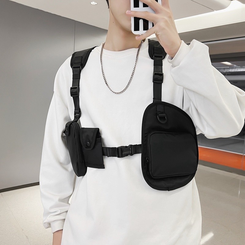 Workwear Mechanical Style Multi-Pocket Vest Backpack2024New Couple ...