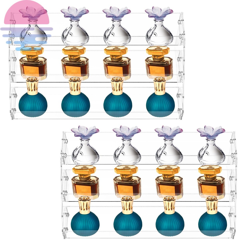 2Pcs Acrylic Perfume Display Stand 3 Tier Large Capacity Tiered Shelf ...