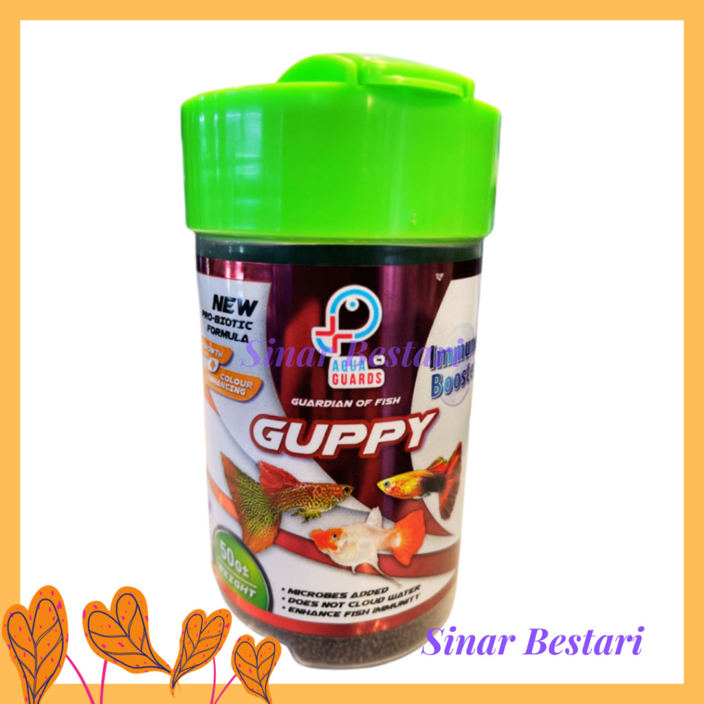 AQUA GUARDS GUPPY TROPICAL FISH FOOD - 50G AquaGuard pallet dedak molly ...