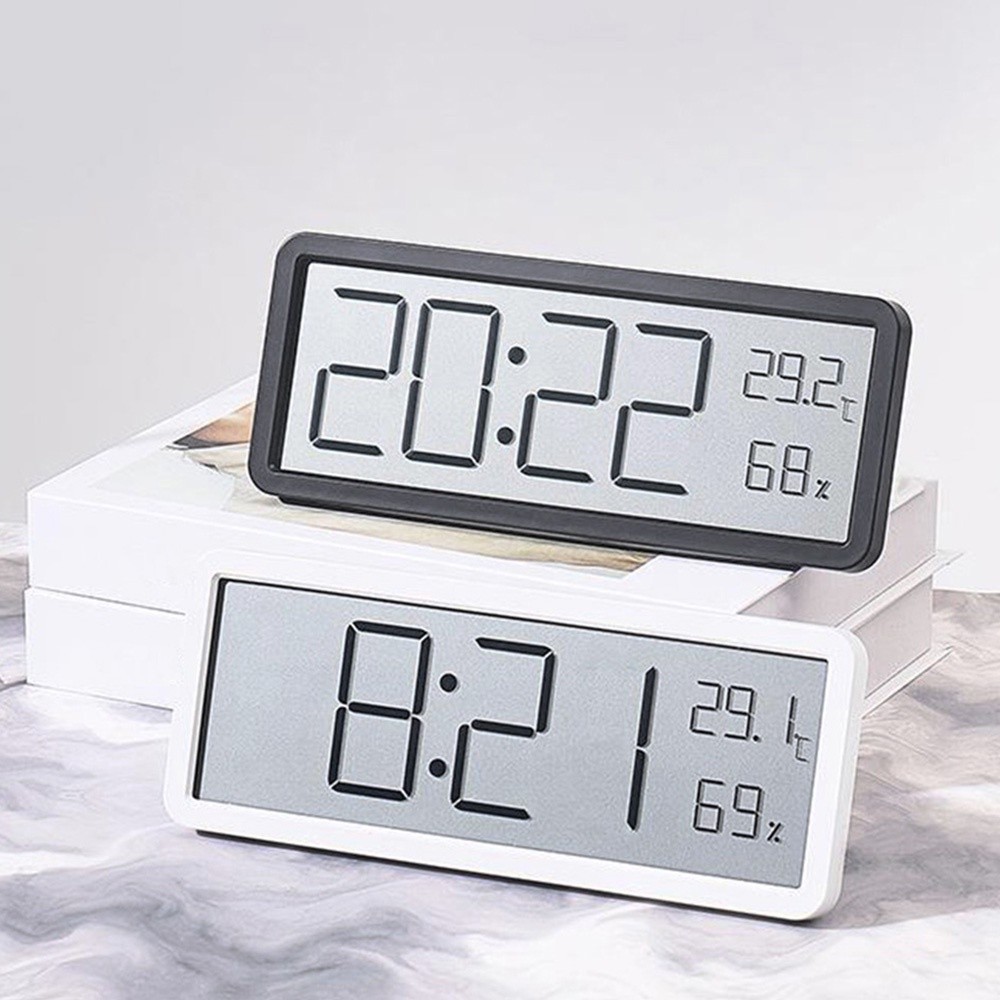 LCD Screen Digital Wall Clock Time Temperature Humidity Display ...