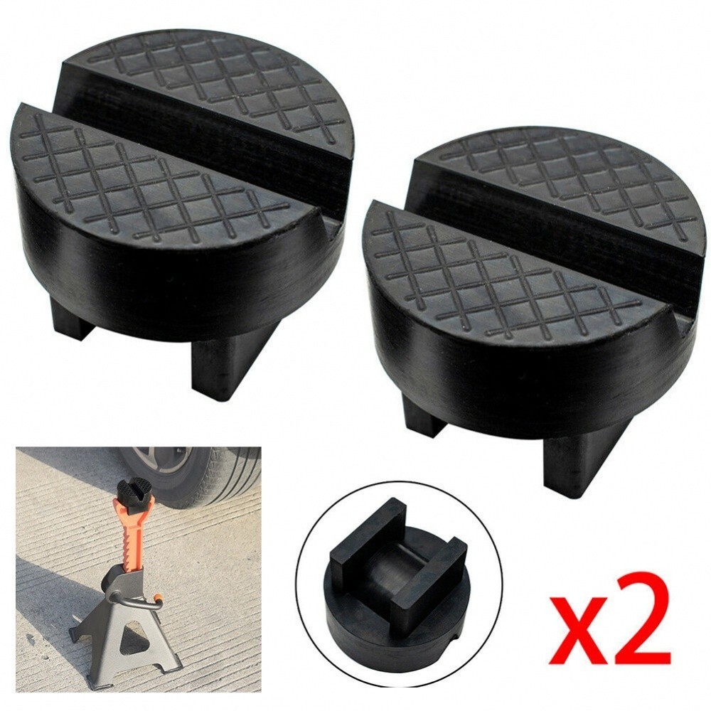 2X Axle Jack Stand Rubber Pad Pinch Weld Slotted Frame Rail Safety Grip ...