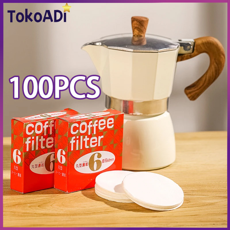 Contents of 100 Sheets/6cm MokaPot Paper Filter / Moka Pot Filter Paper / MokaPot Micro Filter ...