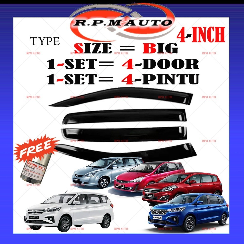 (4 PCS) Air Press Proton Exora Window Tingkap kereta Ertiga Door Visor ...