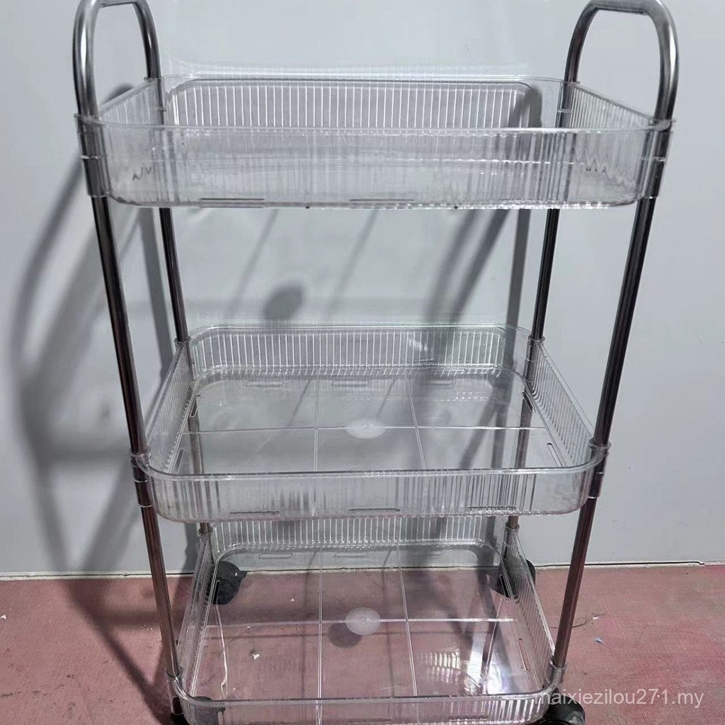Transparent Transparent Acrylic Trolley Shelf Bedside Snack Rack ...