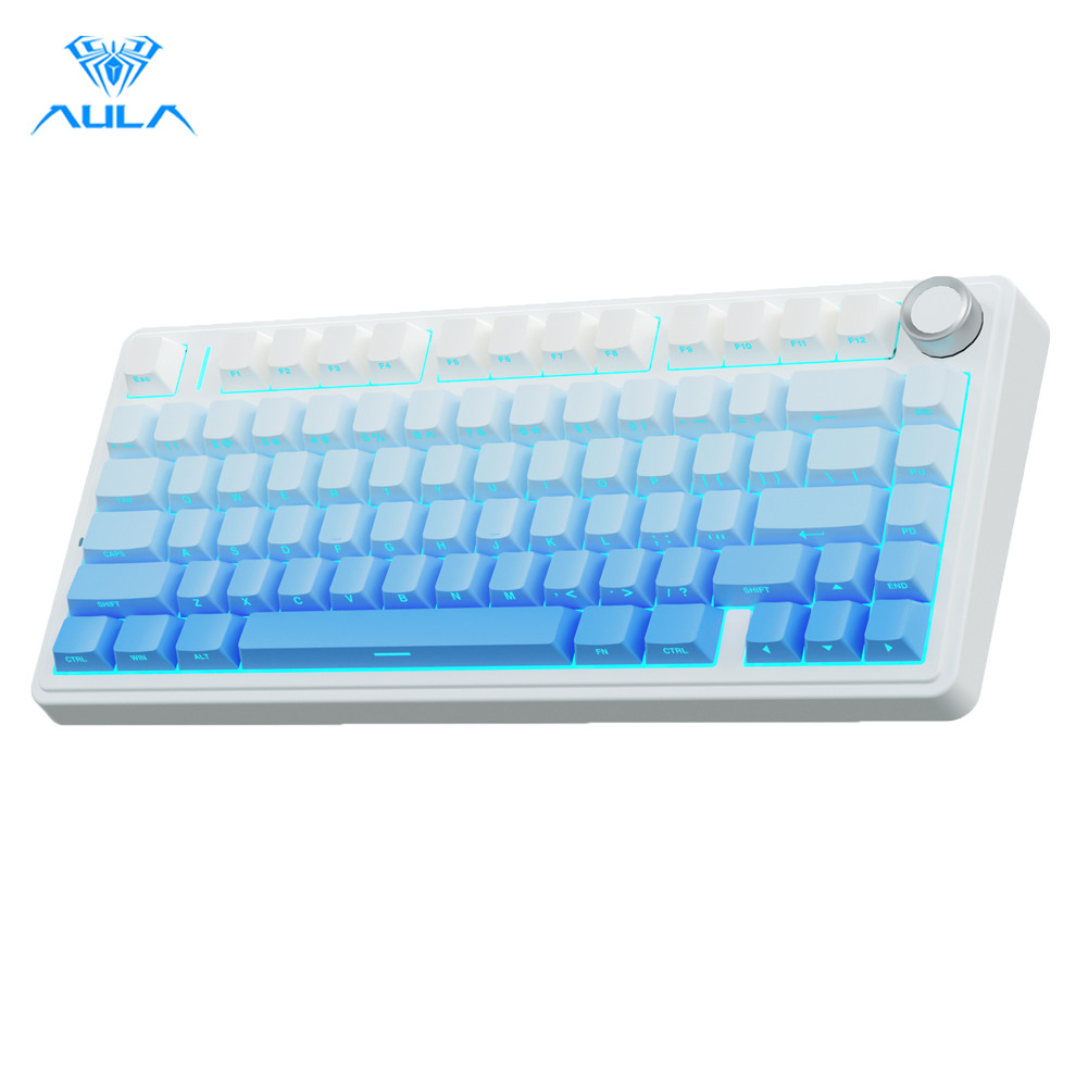 AULA F75/F87/F99 Mechanical Keyboard Side Engraved Keycaps Tri-mode Hot ...