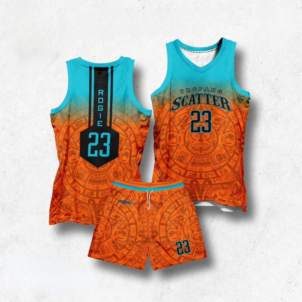 Custom Orange Basketball Jersey Set Full Sublimation Free Name Number ...