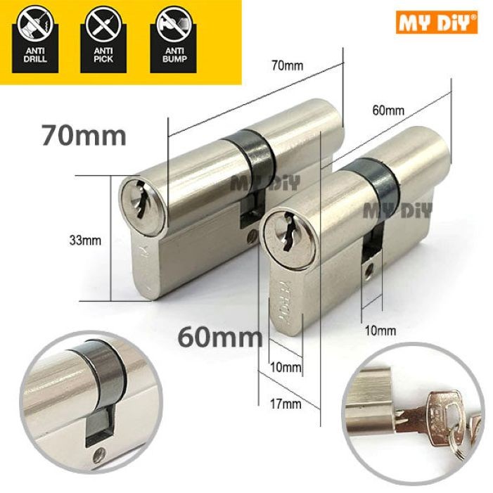 Yeroy Euro Profile Cylinder Lock Double Key 60mm or 70mm / Door Knobs ...