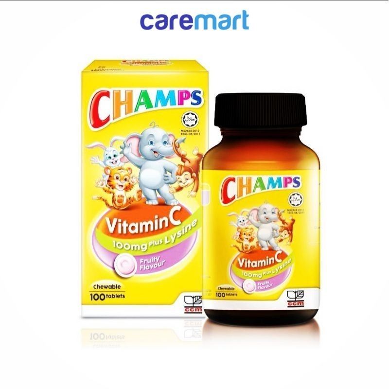 CHAMPS VIT C 100MG LYSINE FRUITY FLAVOUR 100'S | Shopee Malaysia