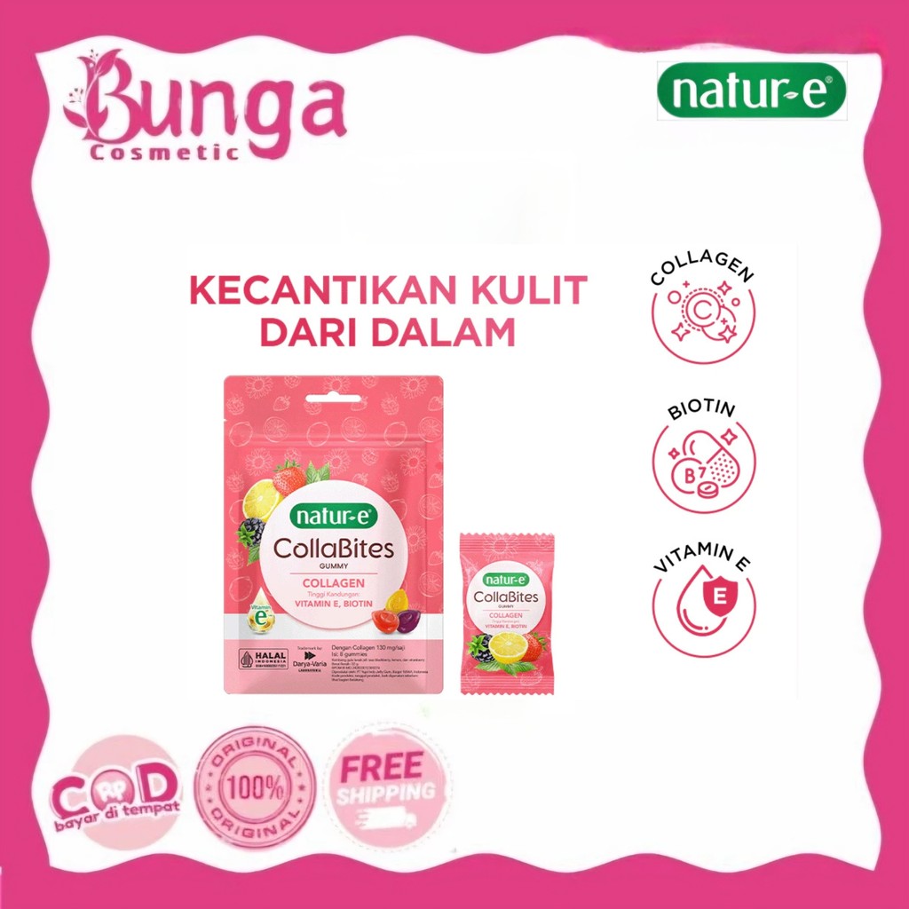 Natur-E Collabites Pouch Gummy Collagen with Vitamin E & Biotin 1 pouch ...