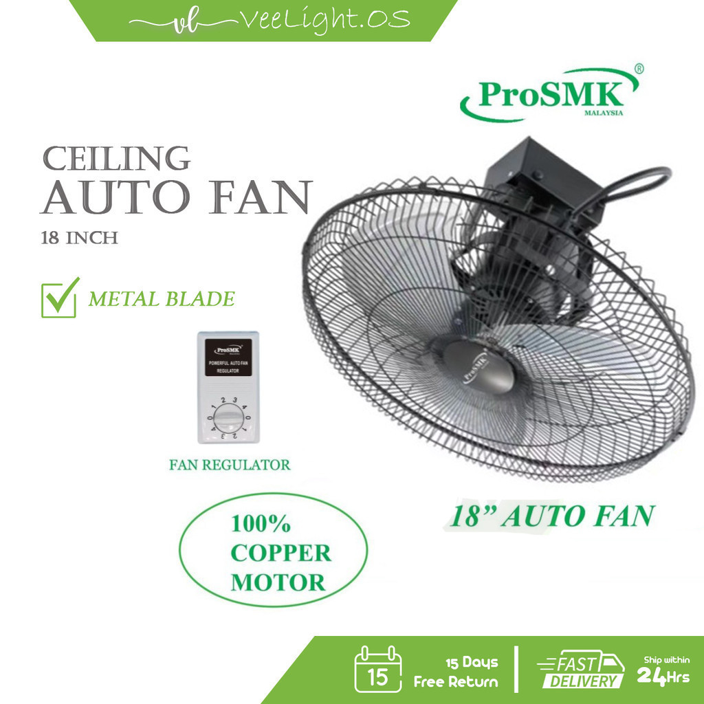 PROSMK LEMAX 16 / 18 Inch Ceiling Auto Orbit Fan Kipas Siling Auto 18 ...