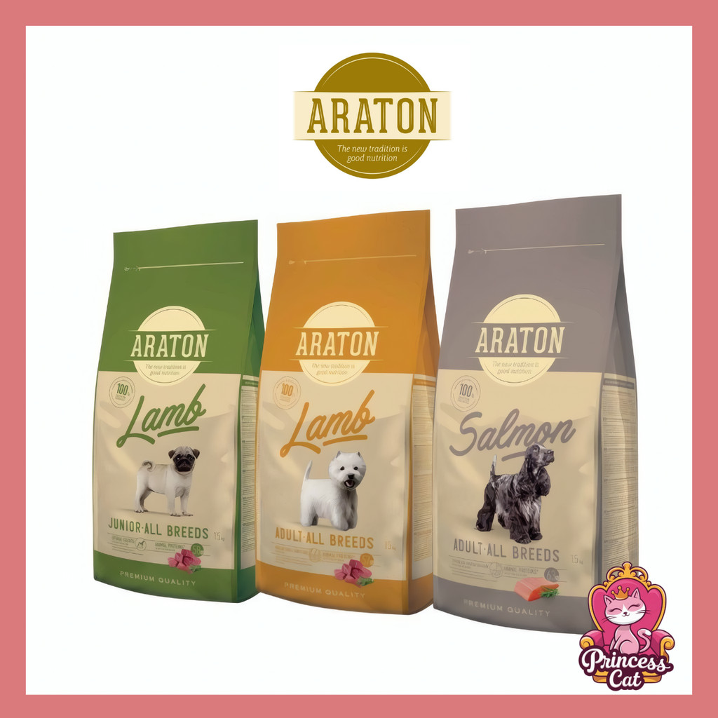 ARATON 15kg All Breeds Adult Dry Dog Food (Salmon/ Lamb/Poultry ...
