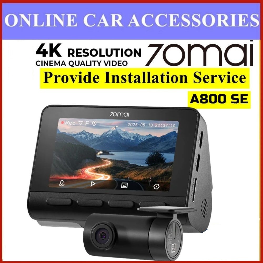 [Installation Provided] 70mai A800SE Set Car Recorder Dual vision 4K ...