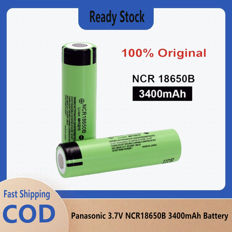 Ready Stock 】 Panasonic NCR18650B 3.7v 3400mah 18650 lithium-ion rechargeable battery | Shopee ...