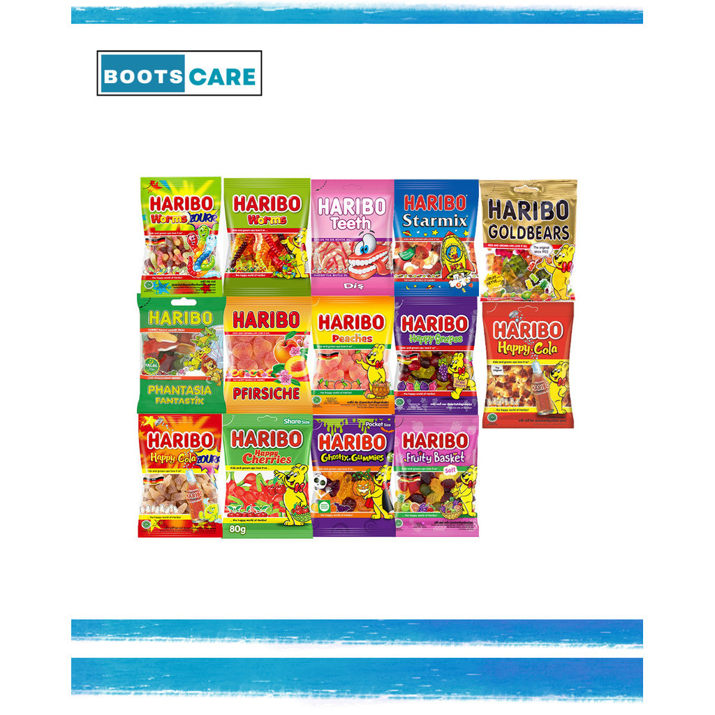 Haribo GoldBears/Happy Cola/Cola Sour/Worms/Teeth/Peaches Gummy Candy ...