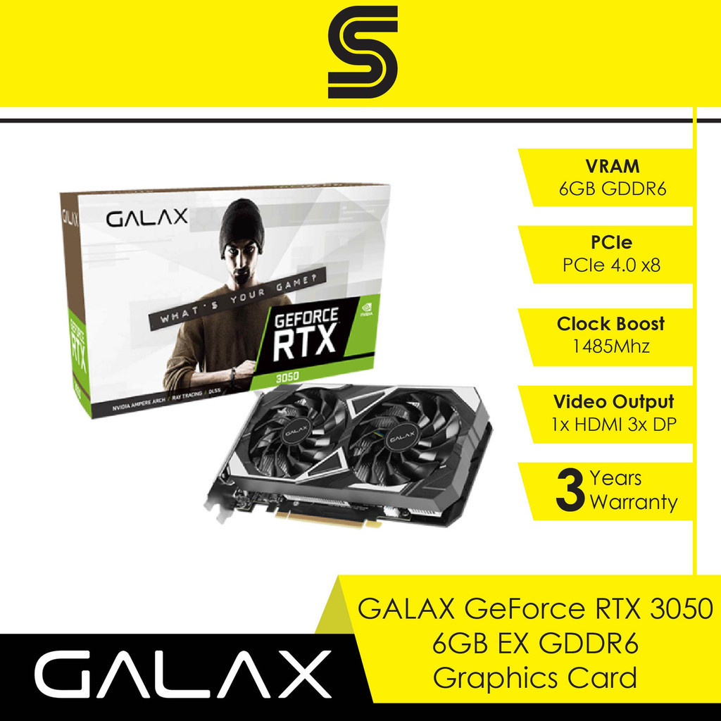 GALAX GeForce RTX 3050 6GB EX GDDR6 Graphics Card | Shopee Malaysia