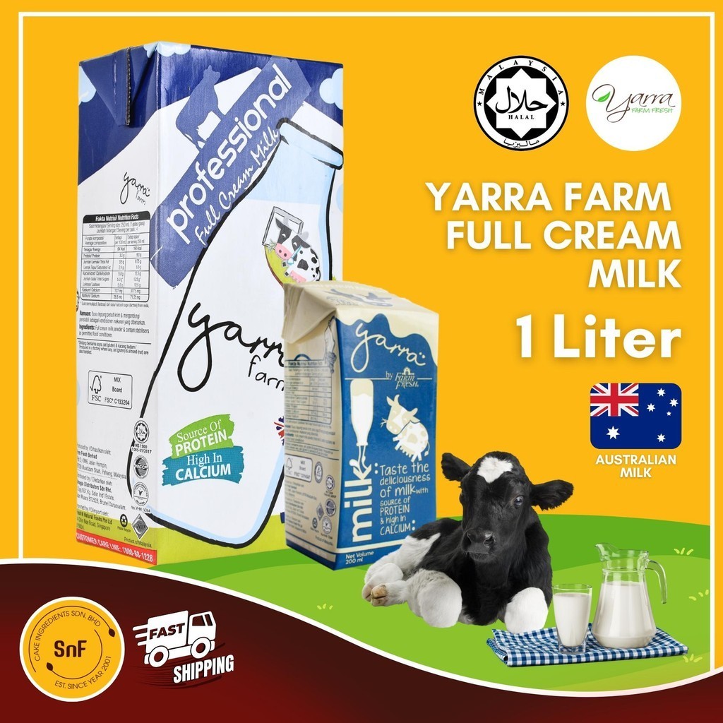 Yarra Professional By Farm Fresh Full Cream UHT Milk UHT Susu Penuh ...