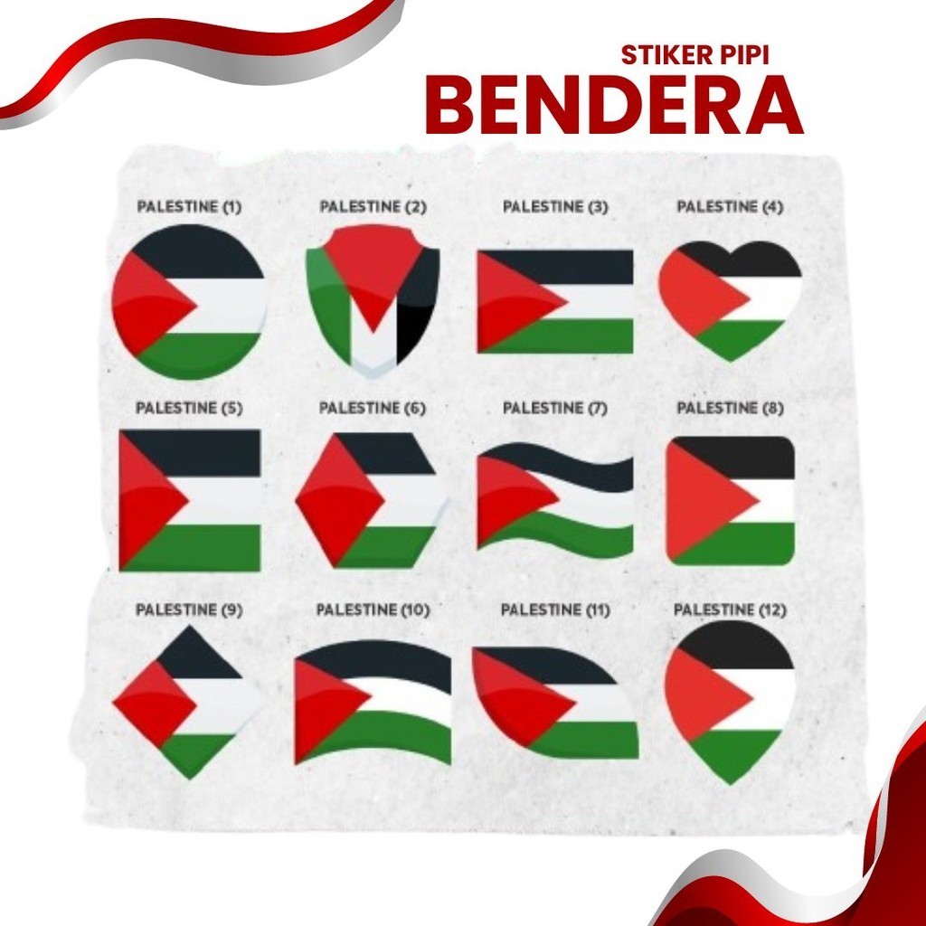 (isi 100pcs) palestine Cheek sticker palestine Cheek sticker palestine ...