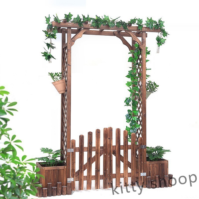 Grid Tumbuhan Kekisi Kayu Berkarbonisasi Pagar Pagar Rak Anggur ...