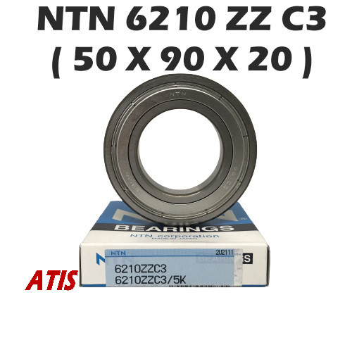 NTN 6210 ZZ C3 ( 50 x 90 x 20 ) 100% ORIGINAL Made In JAPAN Shieled ...