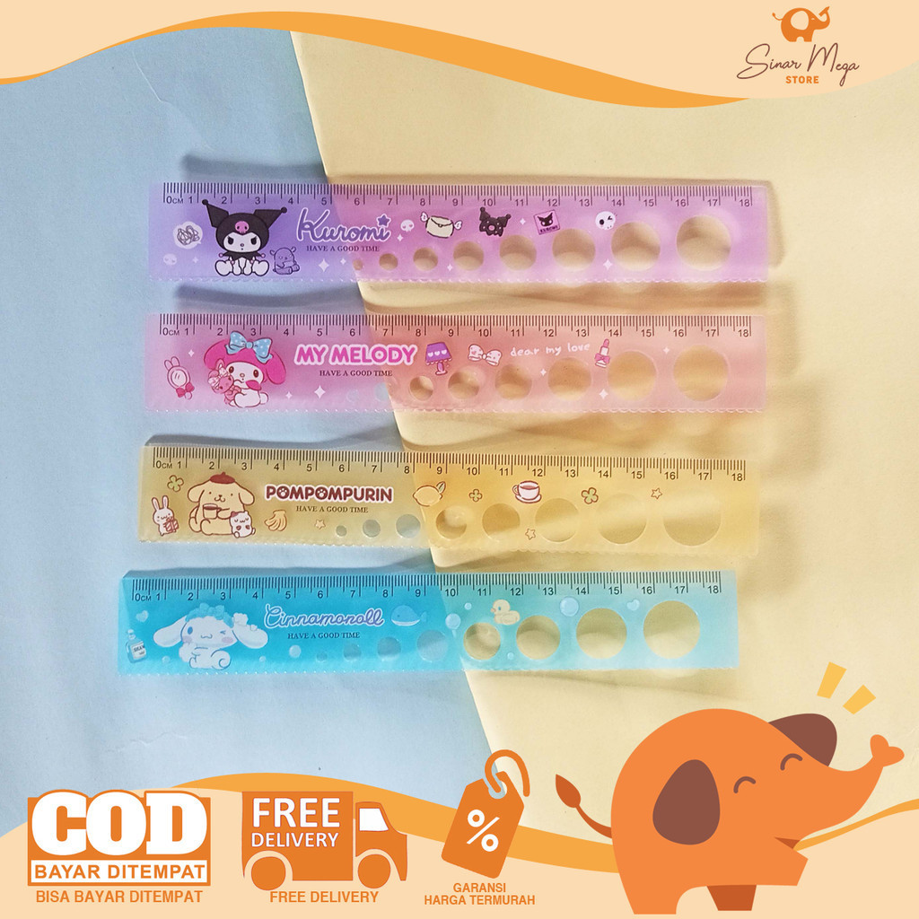 Fancy Sanrio Plastic Ruler 918 RANDOM 18cm Measuring Tool Line | Shopee ...